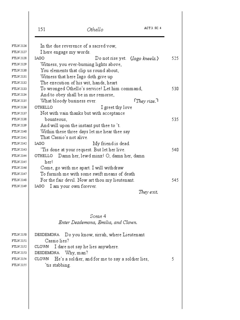 Othello Act III Scene IV | PDF