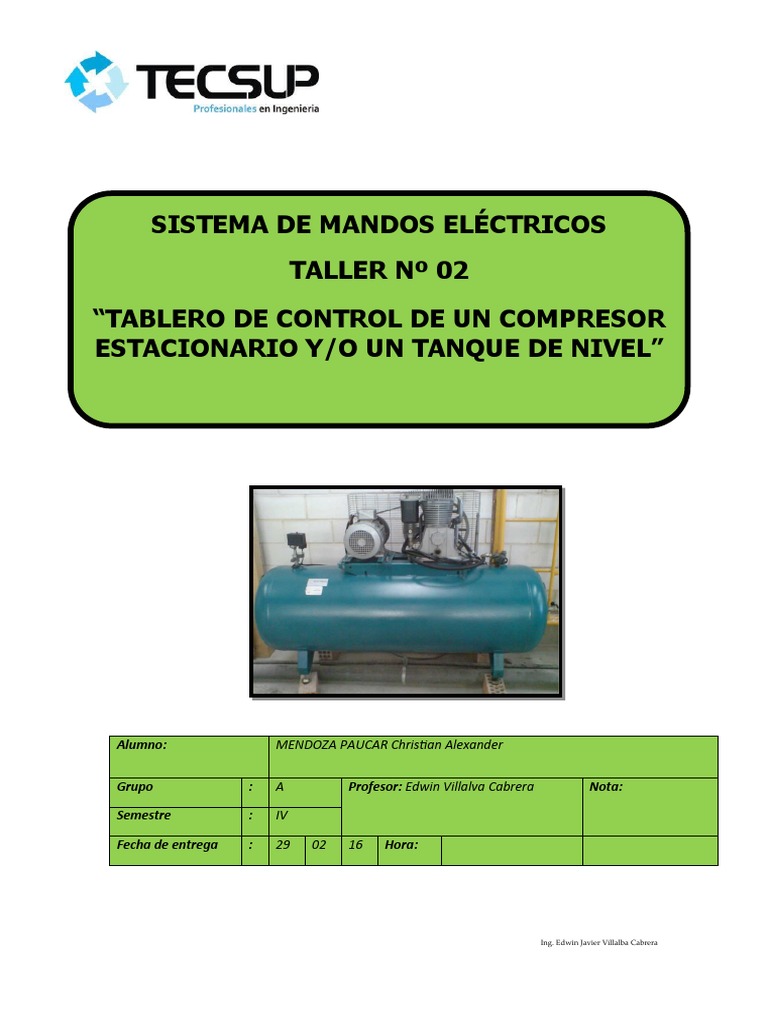 Christian Mendoza C-4 Taller 1 Sistema de Mandos Electricos | PDF ...