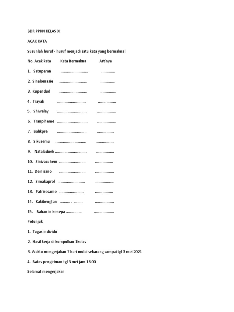 BDR PPKN Kelas Xi | PDF