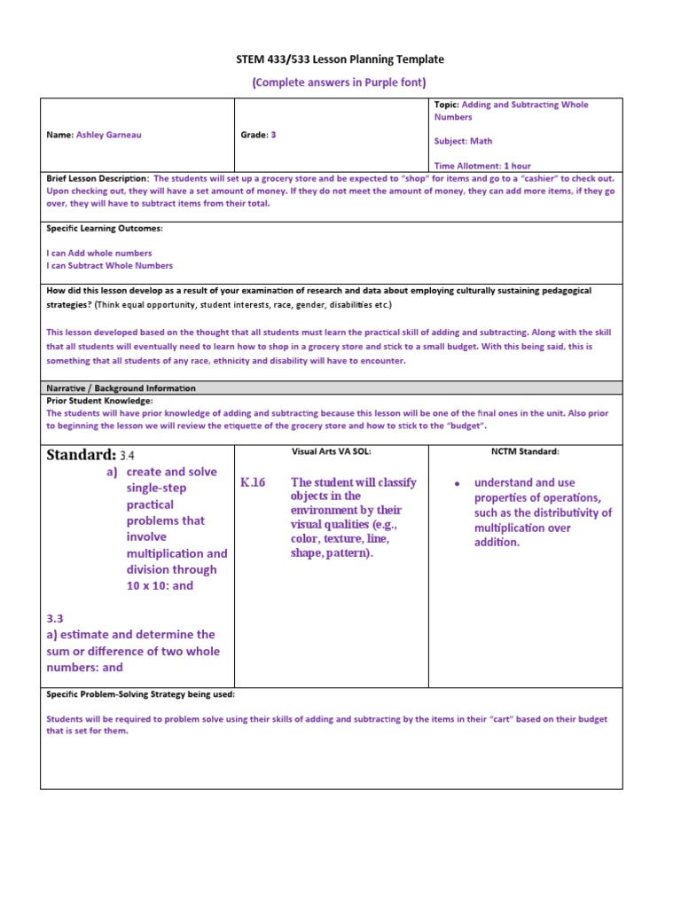 Final 5e Lesson Plan - Grocery Store | PDF | Lesson Plan | Educational ...