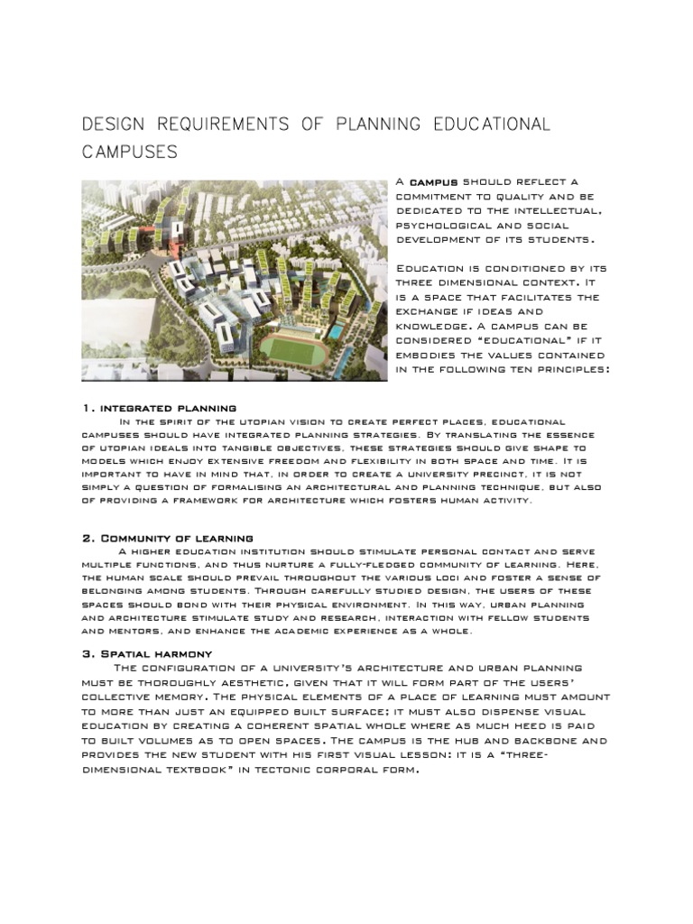Design Requirements of Planning Educational Campuses | PDF | Beach ...