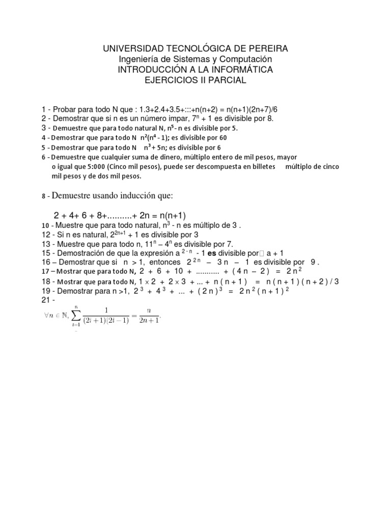 Inducción Matemática | PDF | Lógica | Lógica matemática