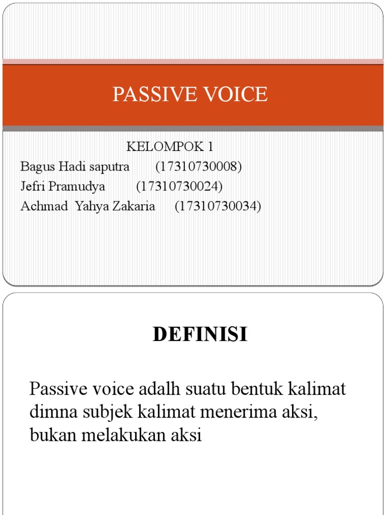 Rangkuman Rumus Passive Voice | PDF | Language Arts & Discipline