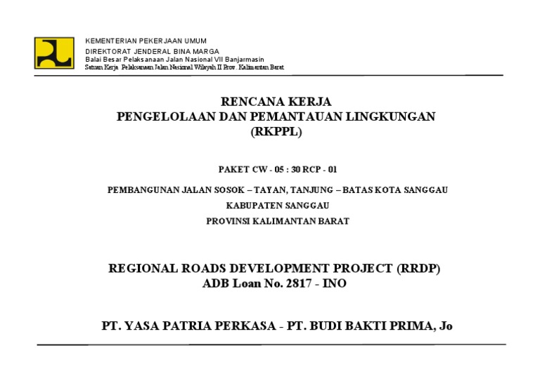 Cover RKPPL Project SOSOK-TAYAN, TANJUNG-SANGGAU | PDF