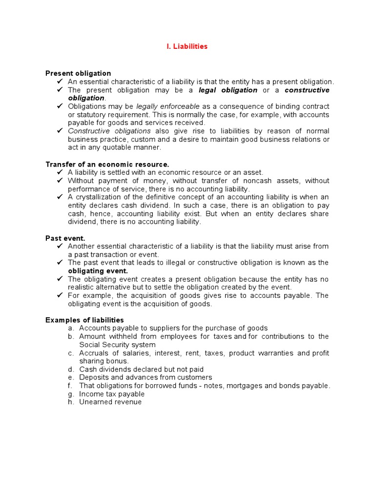 Present Obligation | PDF | Refinancing | Current Liability
