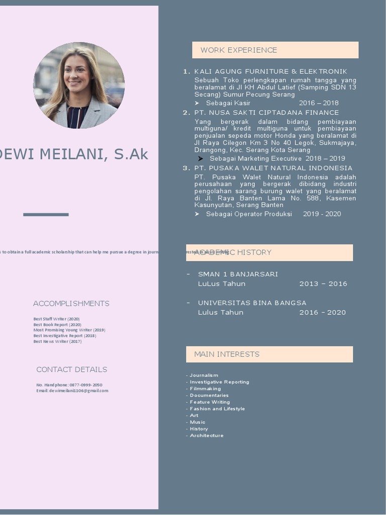15 Template CV Word Gratis Pink | PDF