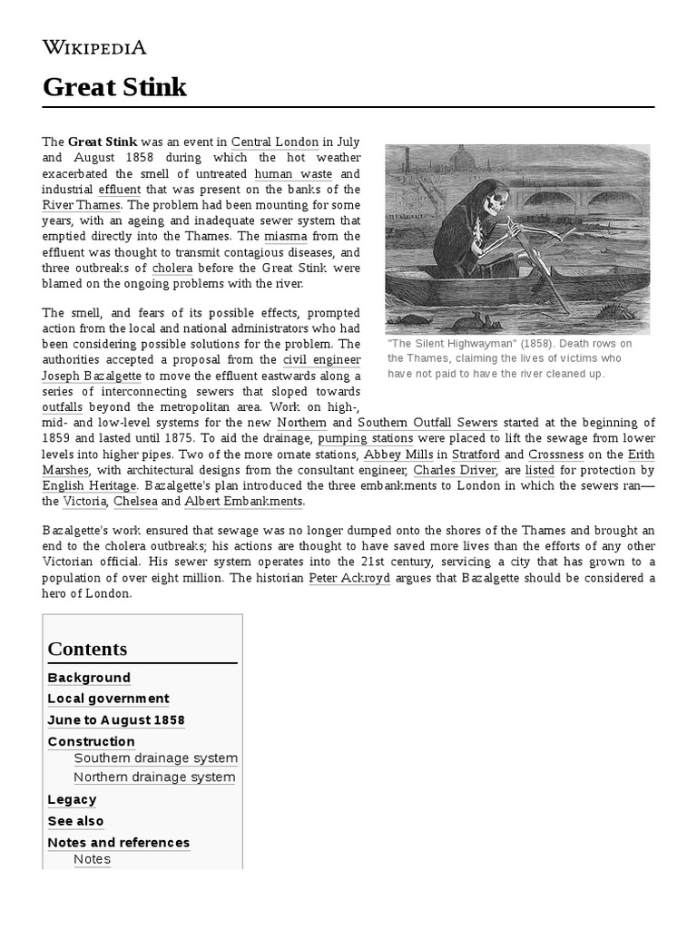 London's Great Stink sparks Thames cleanup | PDF | Water | Nature