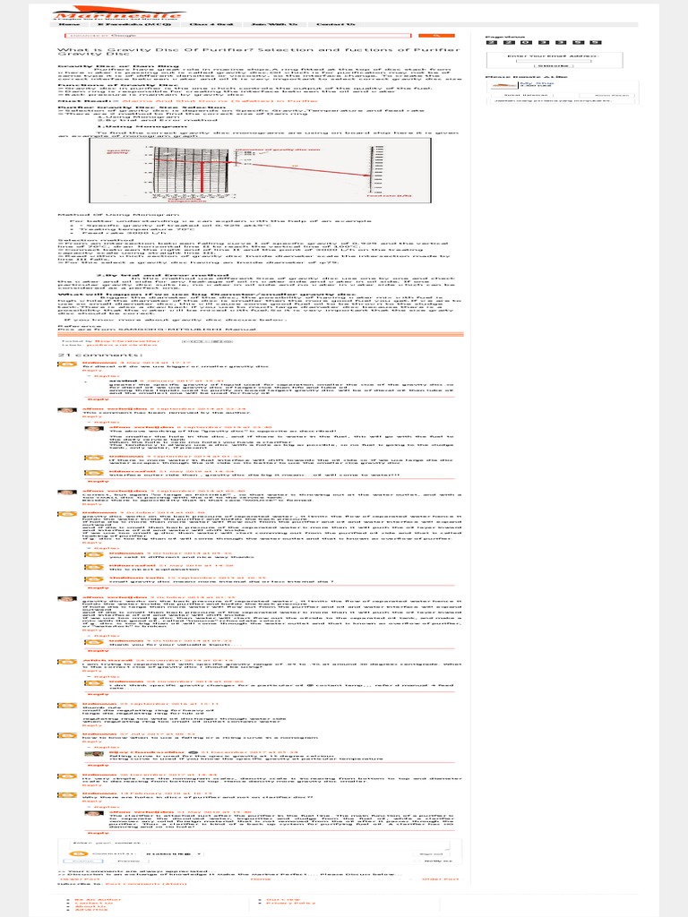 Marine Purifier Gravity Disc Guide | PDF | Fuel Oil | Water