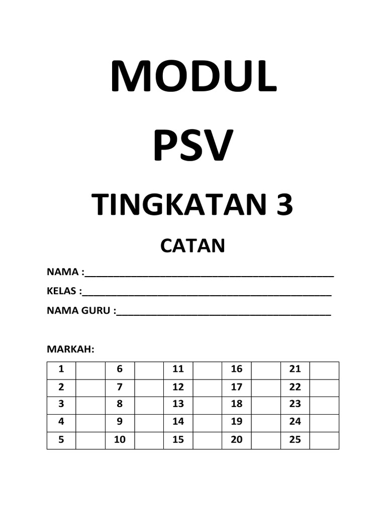 MODUL PSV FORM 3 | PDF