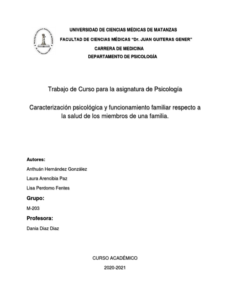 Trabajo de Curso M-203 Anthuán, Laura Arencibia, Lisa | PDF | Las emociones | Temperamento