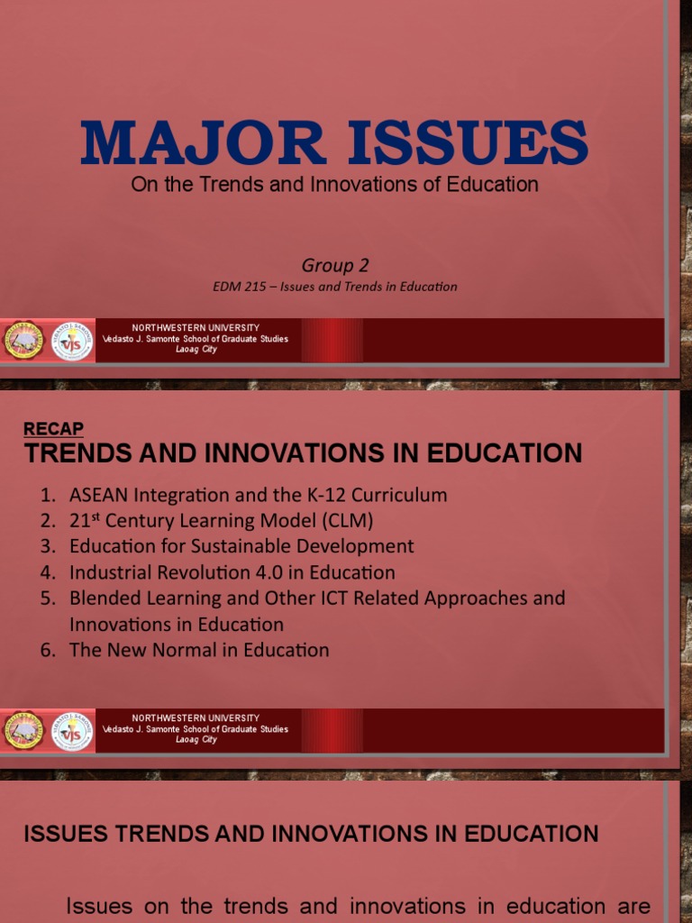 Issues On Trends and Innovations | PDF | Educational Assessment ...
