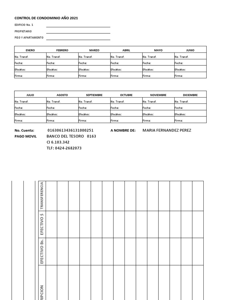 Hoja de Control de Pagos | PDF