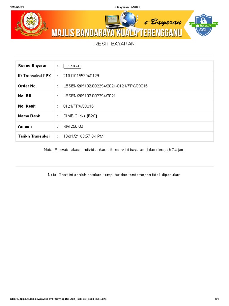 E-Bayaran - MBKT | PDF