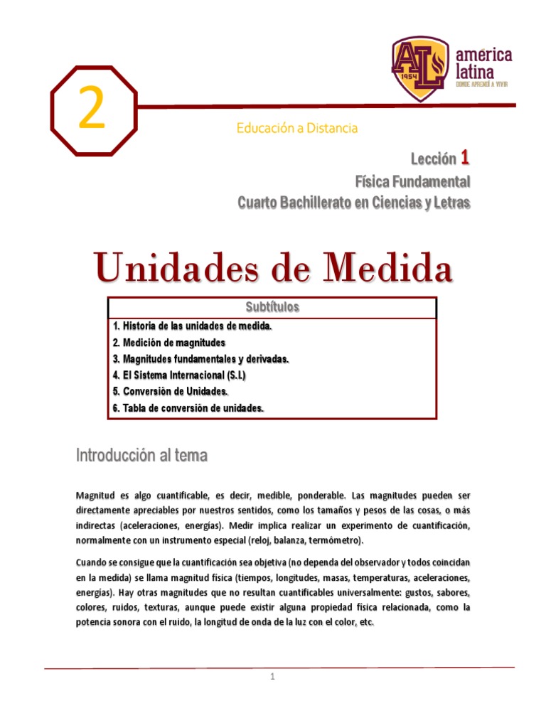 Leccion-1-Unidades-de-Medida 174 0 | PDF | Sistema Internacional de ...