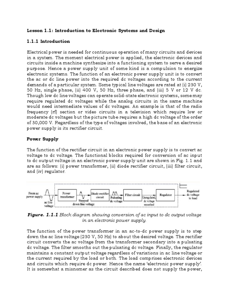 Lesson 1.1: Introduction To Electronic Systems and Design | Download ...