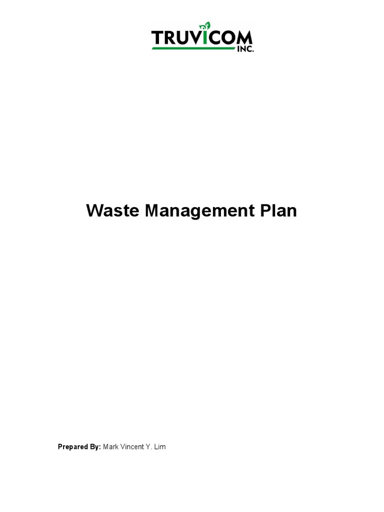 Waste Management Plan Template | PDF | Waste Management | Reuse
