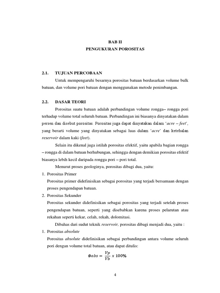 Bab Ii Pengukuran Porositas | PDF