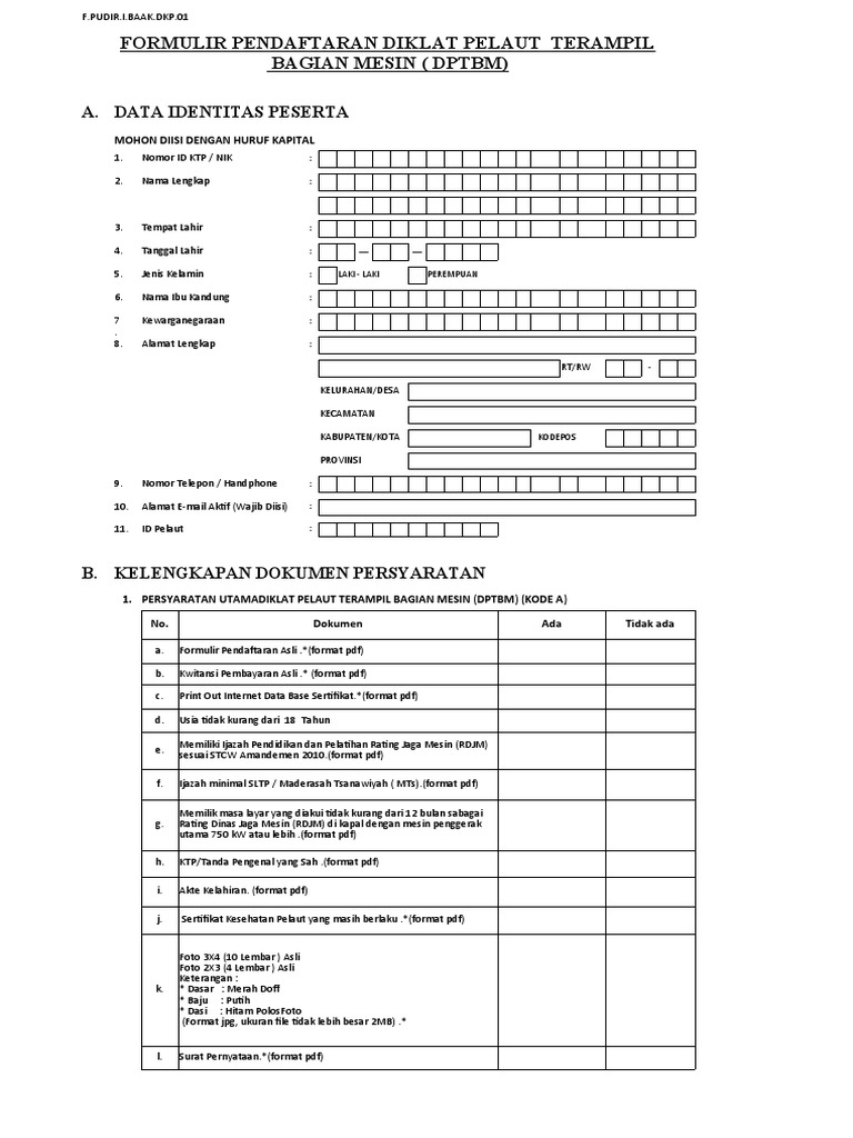 Formulir Able Engine | PDF