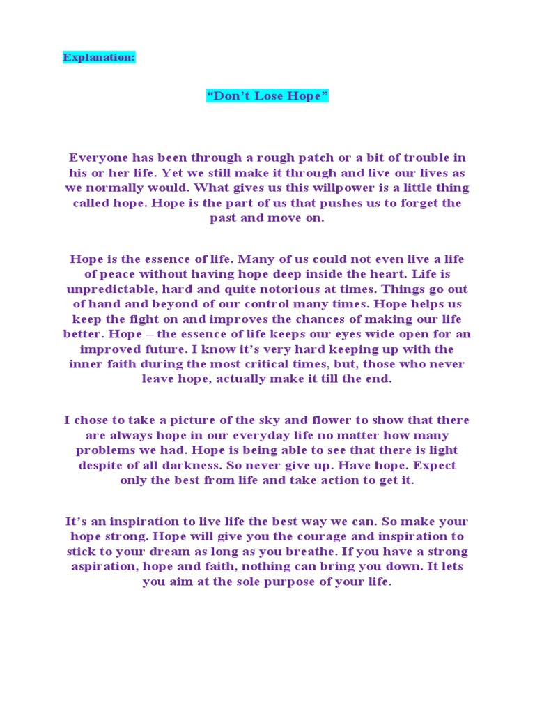 Hope Essay | PDF
