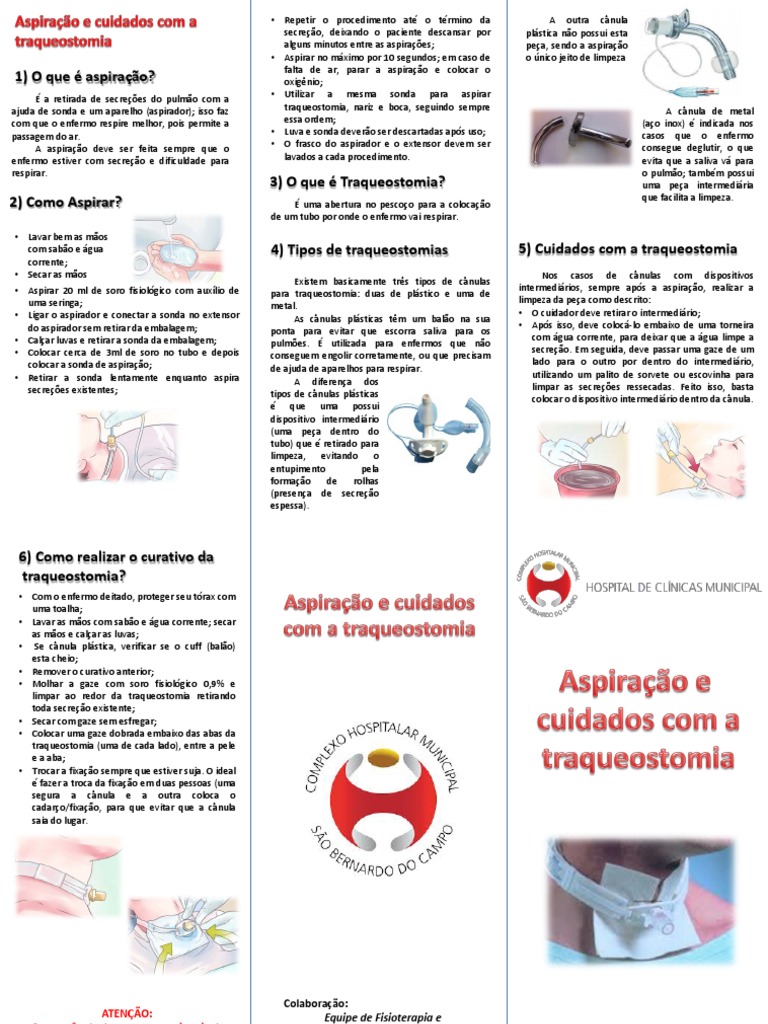 Folder - Aspiração - e - Cuidados - Com - Traqueo | PDF | Natureza ...