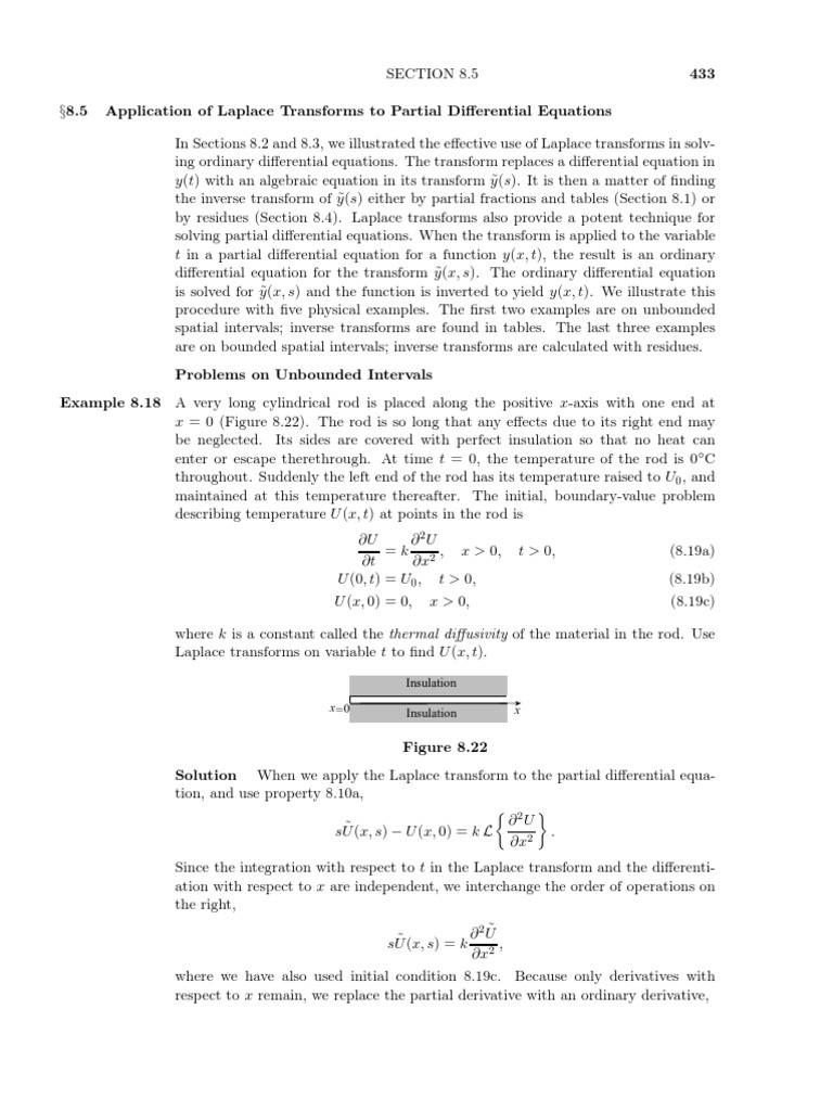 433 8.5 Application of Laplace Transforms To Partial Differential Equations | PDF | Partial ...