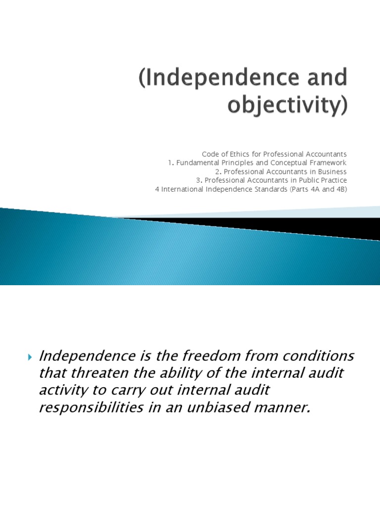 Independence and Objectivity Part 1 For Students | PDF | Internal Audit ...