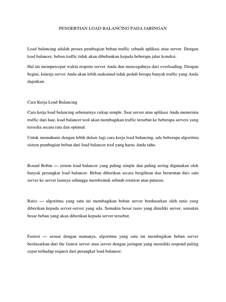 Panduan Load Balancing Jaringan | PDF | Komputer