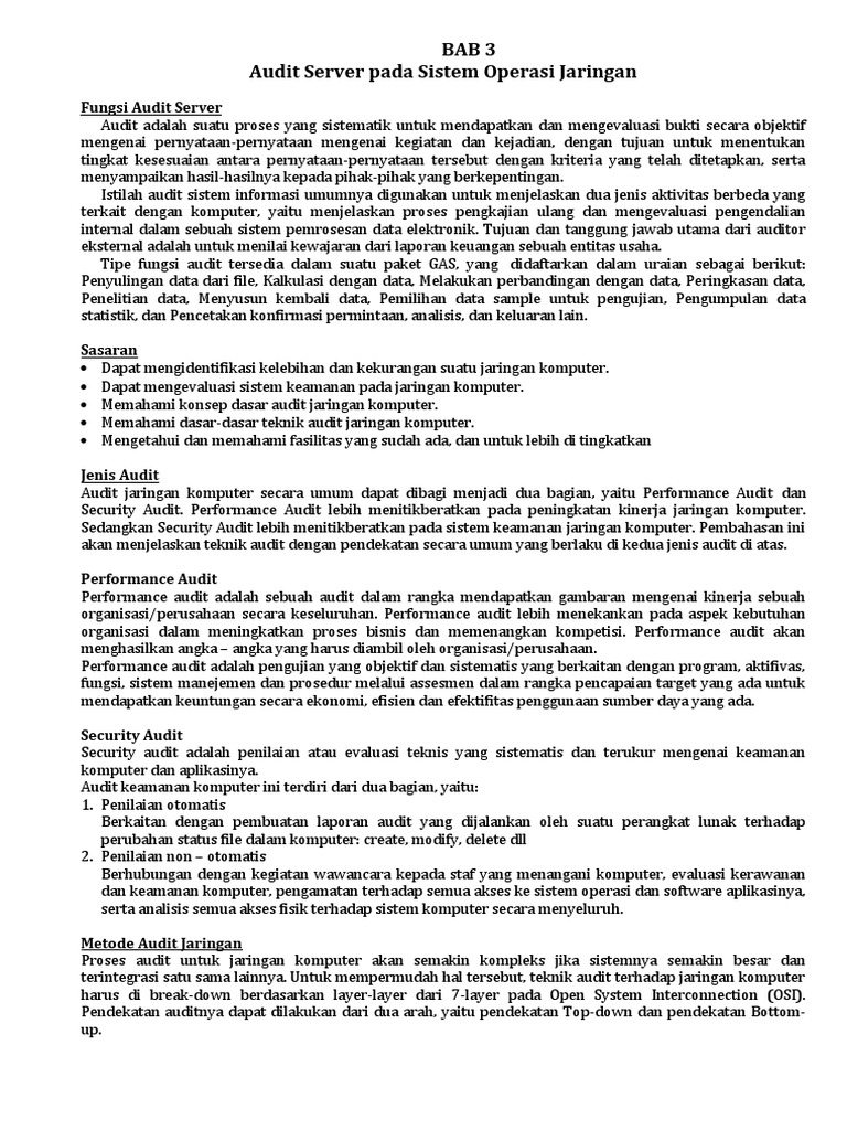 Bab 3 - Audit Server | PDF