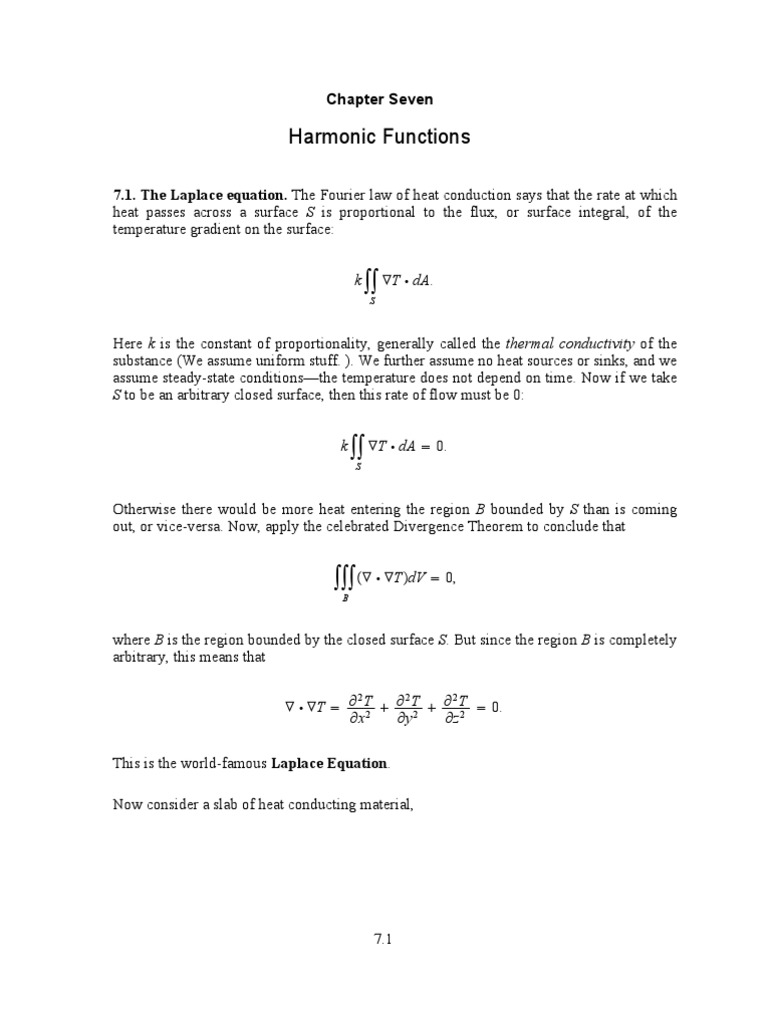 Harmonic Functions & Laplace Equation | PDF | Multivariable Calculus | Complex Analysis