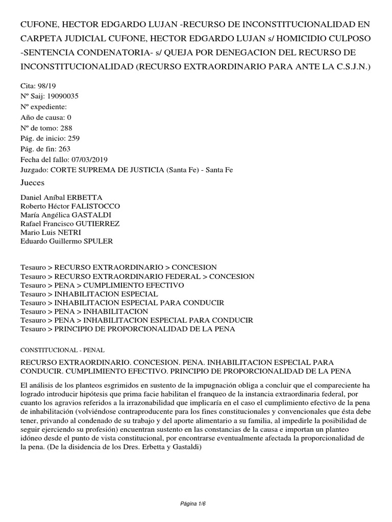 Cufone REF | PDF | Sentencia (ley) | Castigos