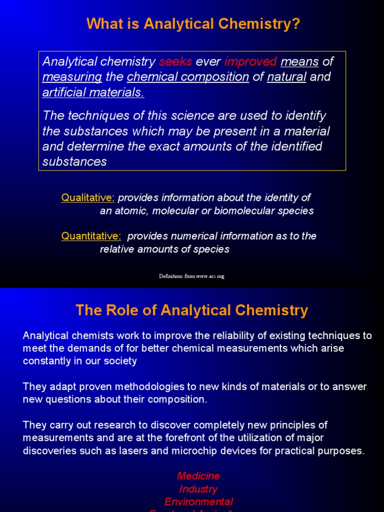 What Is Analytical Chemistry?: Seeks Improved | PDF | Analytical ...