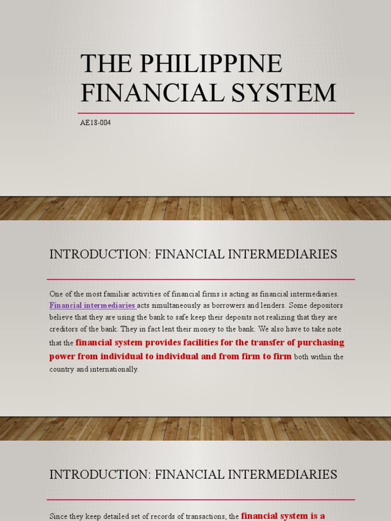 Ae18-004-The Philippine Financial System | PDF | Loans | Securities ...