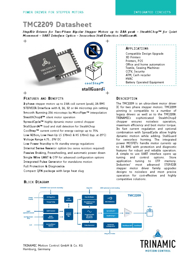 TMC2209 Datasheet V103 | PDF | Electric Motor | Power (Physics)