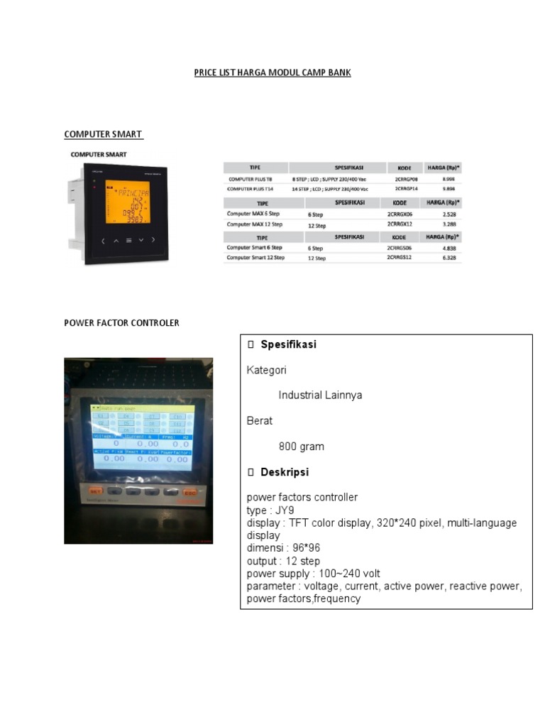 Price List Harga Modul Camp Bank | PDF