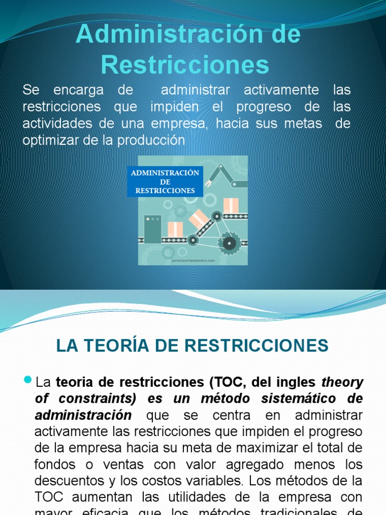 Administración de Restricciones | PDF | Economías de escala | Empresas