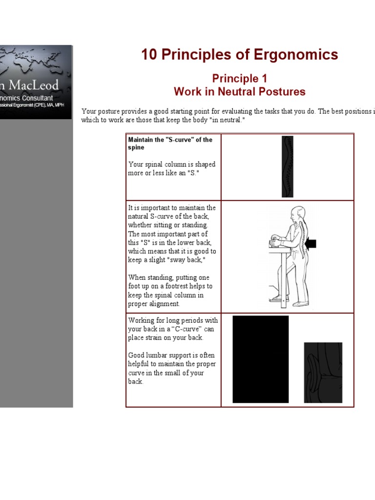 10 Principles of Ergonomics | PDF | Nature