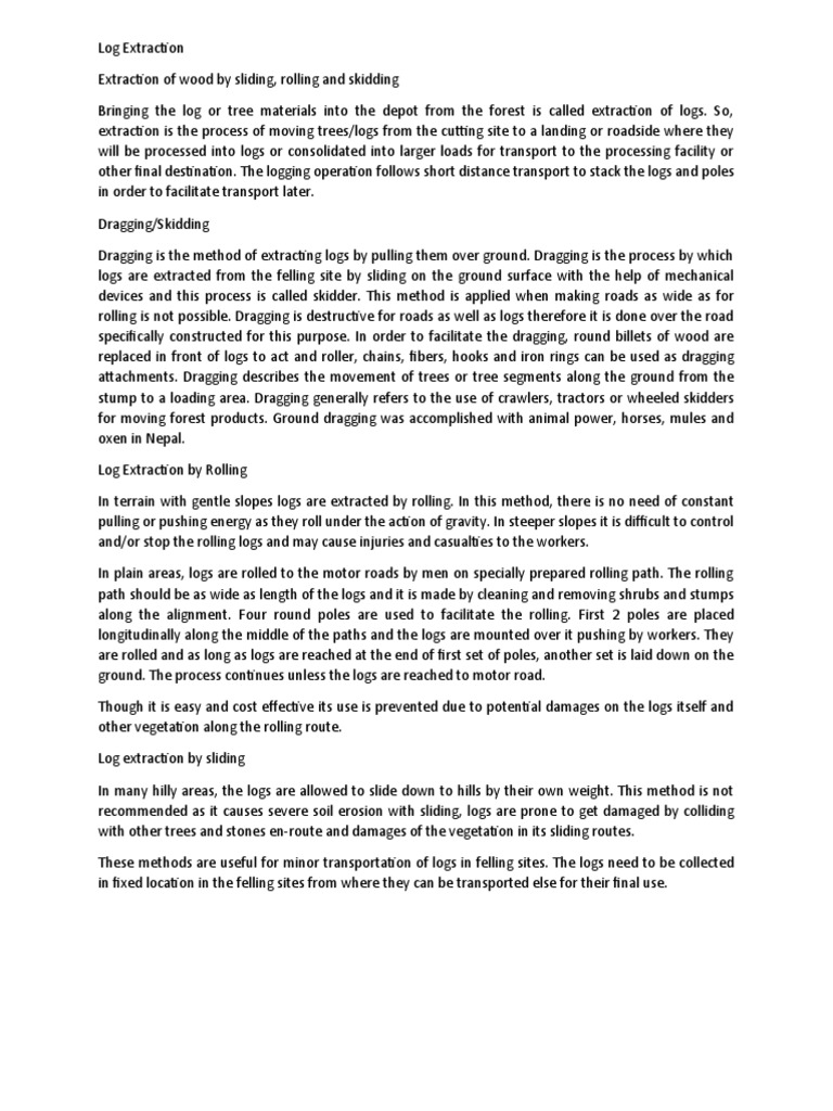 Log Extraction | Download Free PDF | Logging | Road Transport