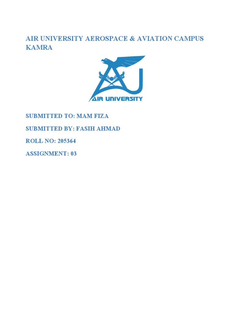 Air University Aerospace & Aviation Campus Kamra | PDF