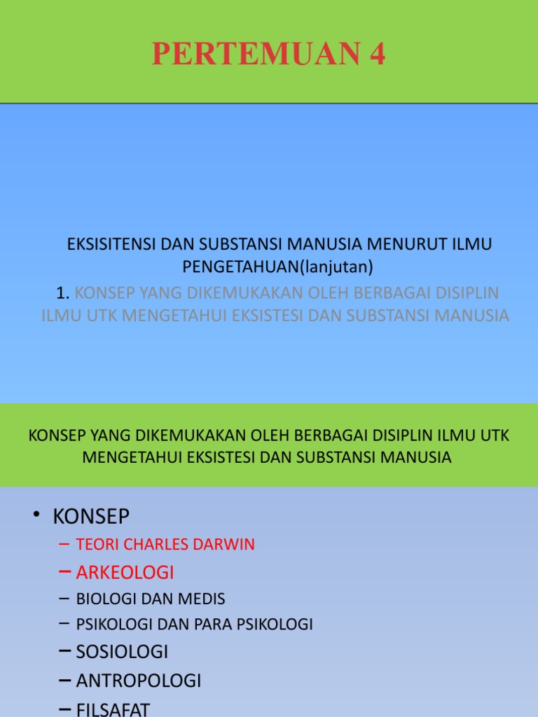 M1.5 Eksistensi Dan Substansi Manusia Berdasarkan Ilmu Pengetahuan | PDF