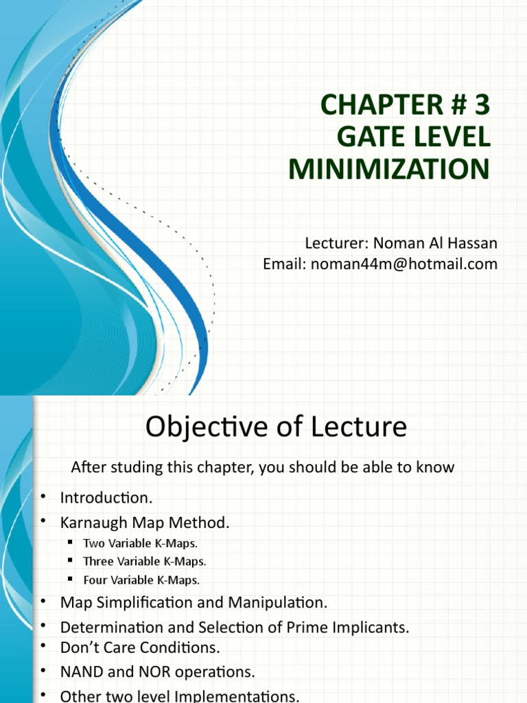Chapter # 3 Gate Level Minimization: Lecturer: Noman Al Hassan | PDF ...
