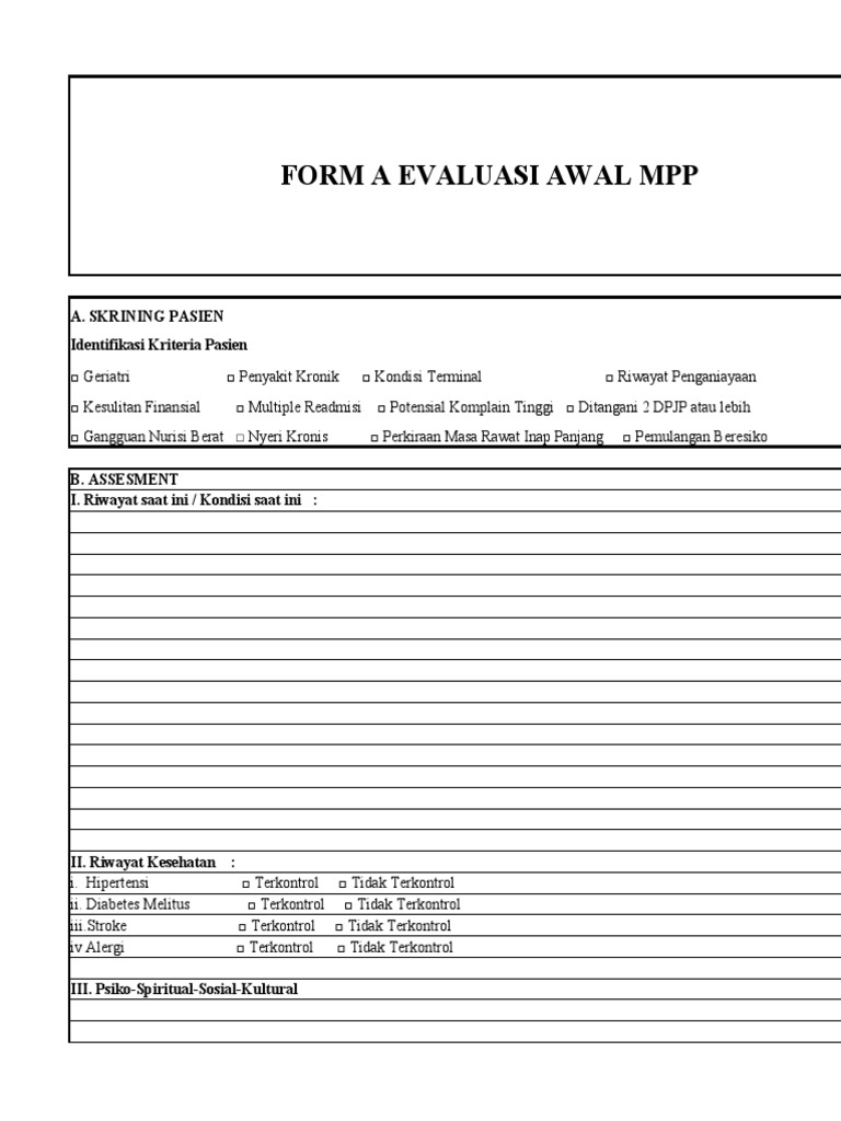 Evaluasi Awal MPP: Form A dan B | PDF | Pengembangan Diri | Sains ...