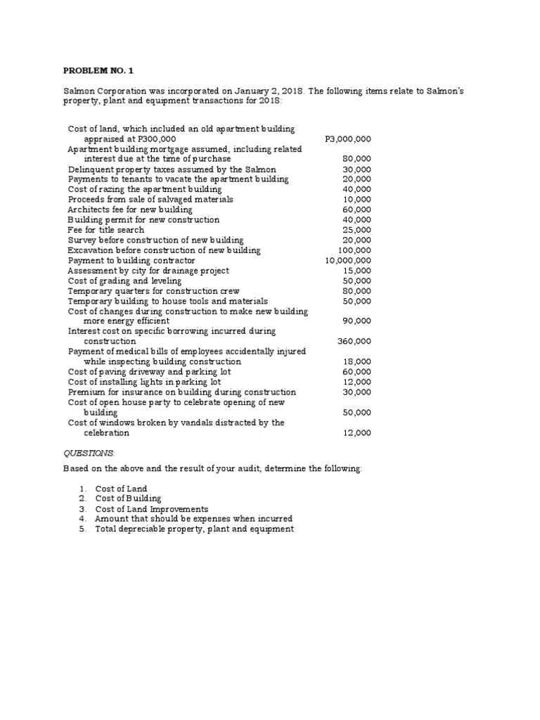 Exercises - Audit of PPE | PDF | Depreciation | Fixed Asset