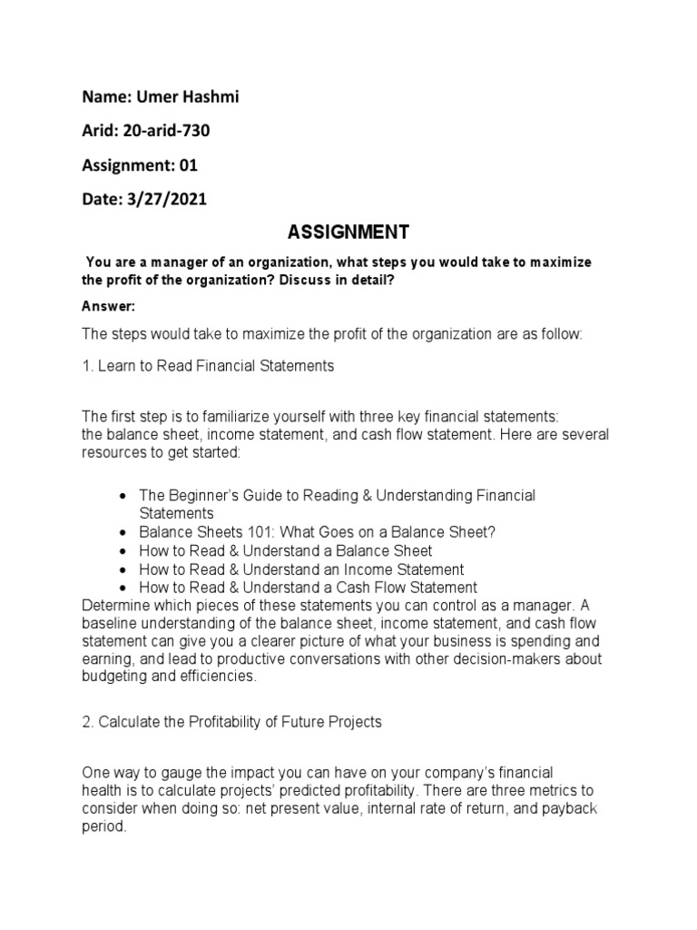 20-Arid-730 UMER HASHMI | PDF | Net Present Value | Internal Rate Of Return