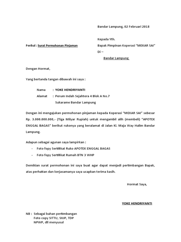 Surat Permohonan | PDF