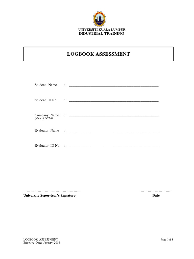 Logbook Assessment: Industrial Training | PDF | Cognition | Communication