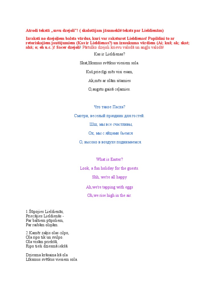 Lieldienas 9 | PDF