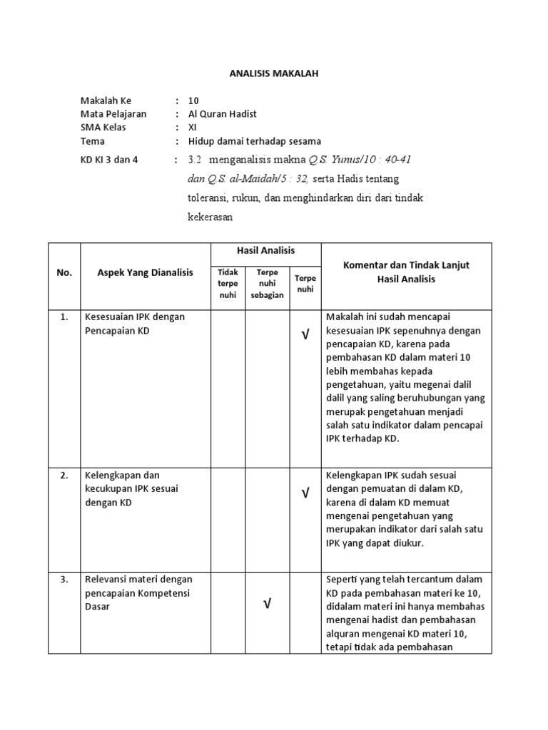 Format Analisis Materi - 10 Nur Ririn Ridha Hasini | PDF