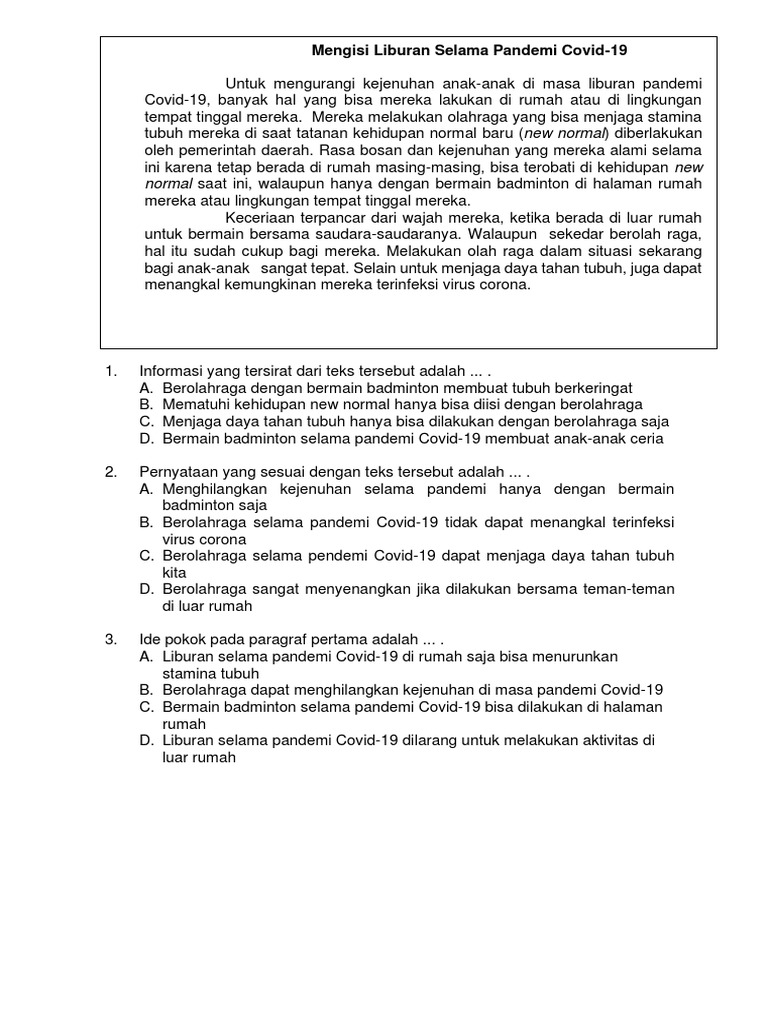 B. Indonesia - Latihan Tryout | PDF