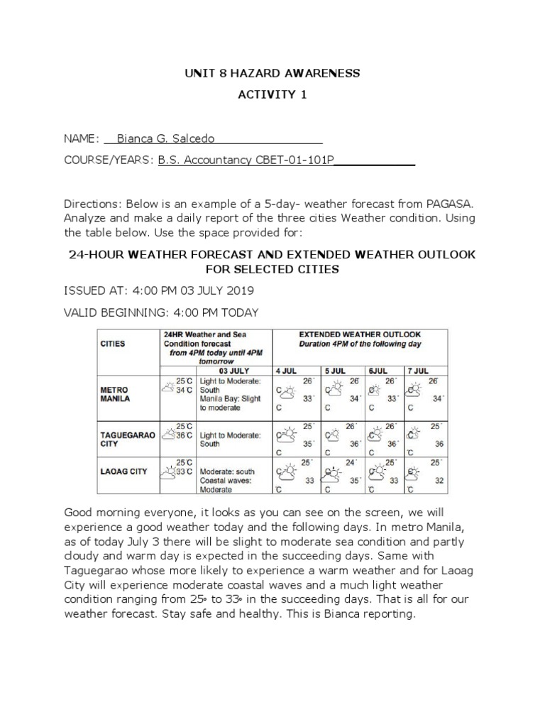 Unit 8 Hazard Awareness | PDF | Weather Forecasting | Fires