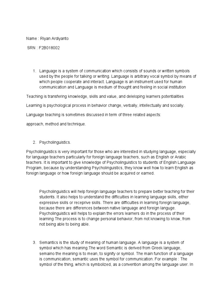 Defining Language Teaching Concepts | PDF | Psycholinguistics | Language Education